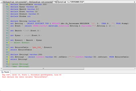 sql server set 2 column into 1 variable from variable