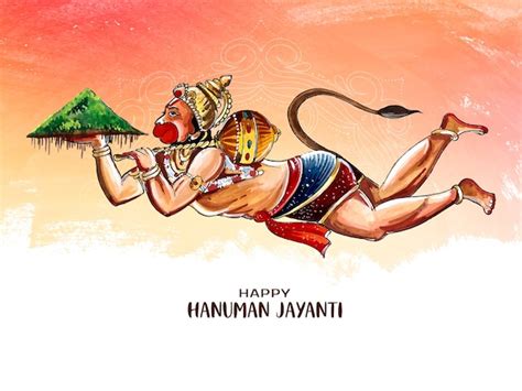 Free Vector Happy Hanuman Jayanti Traditional Indian Festival