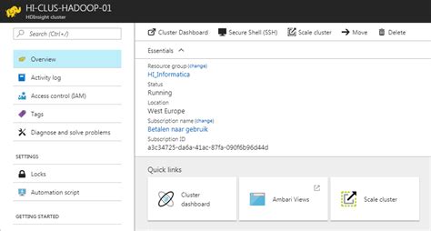 azure cluster hdinsight cluster