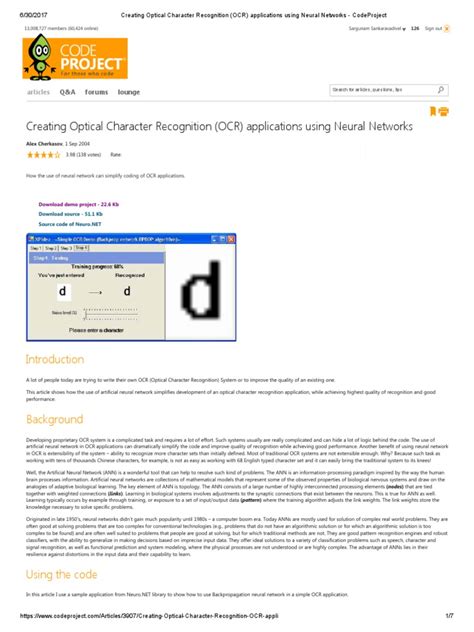 creating optical character recognition ocr applications