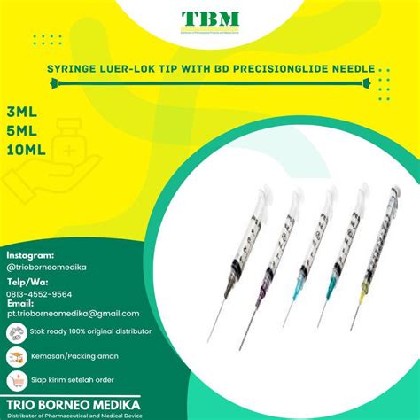 Syringe Luer Lok Tip With Bd Precisionglide Needle Tbm 5ml