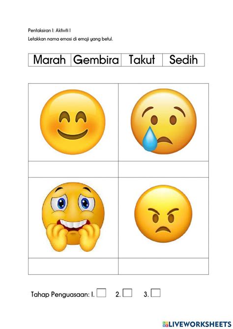 Emoji Emosi Worksheet Live Worksheets