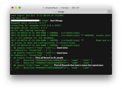 experimenting with mongodb for a prototype web app