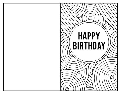 A Black And White Birthday Card With The Words Happy Birthday In An