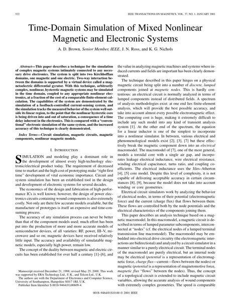 pdf time domain simulation of mixed nonlinear magnetic and electronic