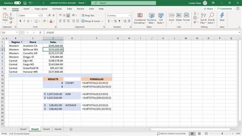how to use the excel subtotal function