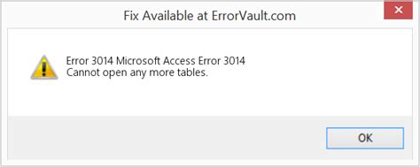 how to fix error 3014 microsoft access error 3014 cannot open any