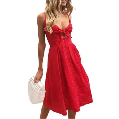 Summer 2019 Bohemian Beach Dress Women Sexy Casual Spaghetti Strap V