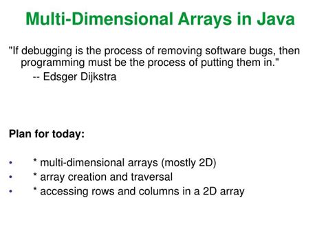 ppt multi dimensional arrays in java powerpoint presentation free