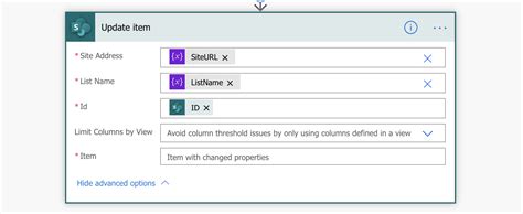 update single sharepoint column in power automate with