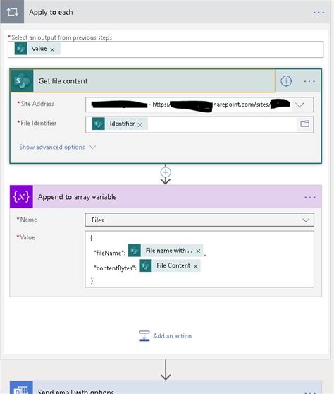 solved attach multiple sharepoint files to a single email power