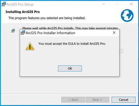 error you must accept the eula to install arcgis pro