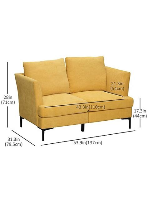 Homcom 54 Loveseat Sofa For Bedroom Modern Love Seats Furniture Thebay