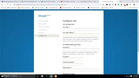 how to install drupal 8 on windows 10 localhost with xampp youtube