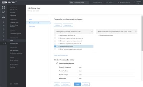 assign a permission set to a user eset protect eset online help