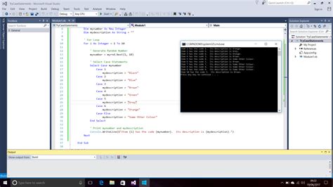 screenshot of visual basic code that uses the select case statements