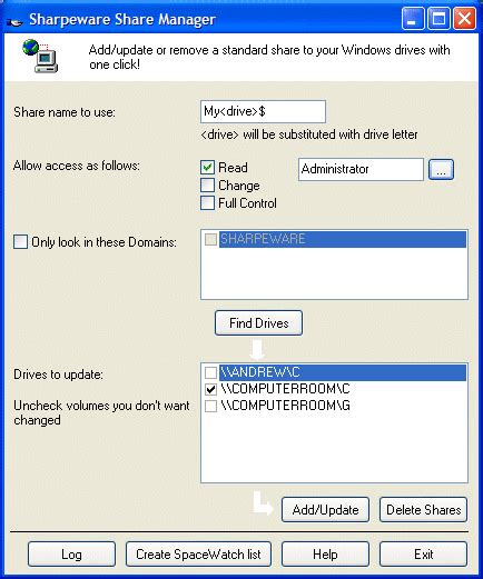 filegets sharemanager screenshot use sharemanager to quickly manage