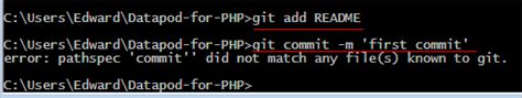 windows why can t i commit my code to github stack