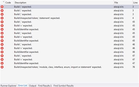 build errors in alasql d ts · issue 963 · alasql alasql · github