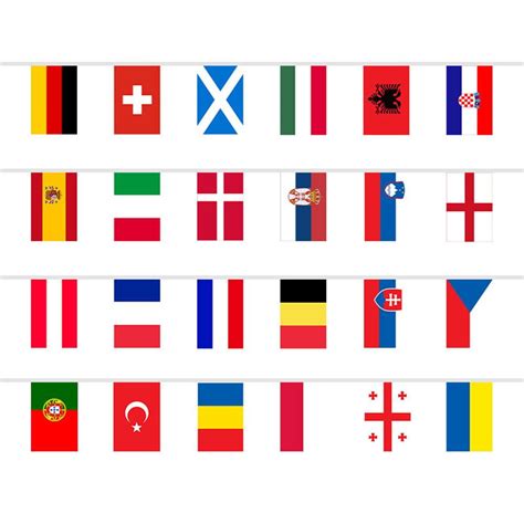 For Euro Football Bunting 2024 Cup European Countries National Banners