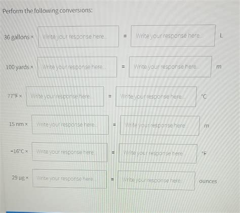 Solved Perform The Following Conversions