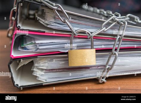 privacy and security concept confidential files and documents in