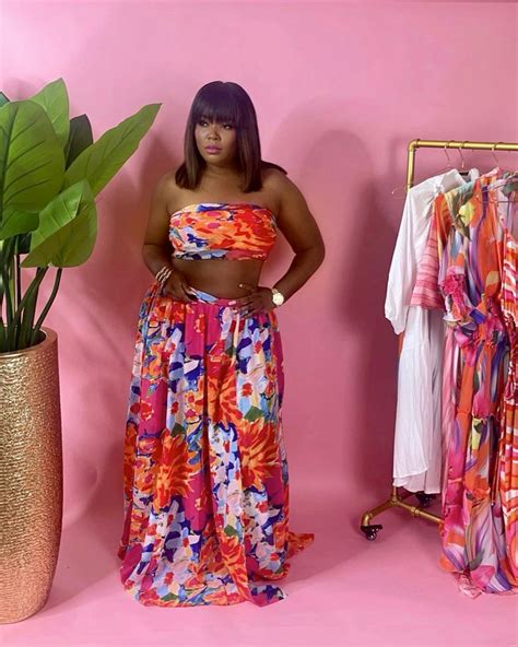 Maxi Skirt And Crop Top Plus Size