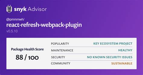 pmmmwh react refresh webpack plugin npm package snyk