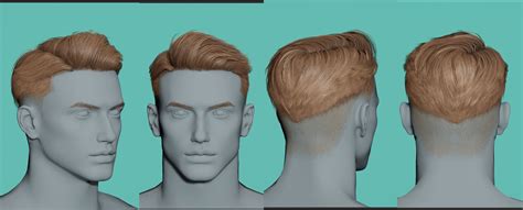 3d Model 14 Real Time Man Hairstyles Collection 01 Low Poly 3d Model Vr