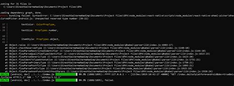 could not run react native app android getting syntax error in the