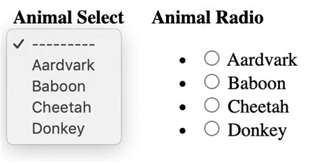 django talk re using a radioselect widget with