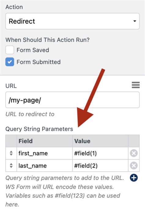redirecting to a page on form submit ws form