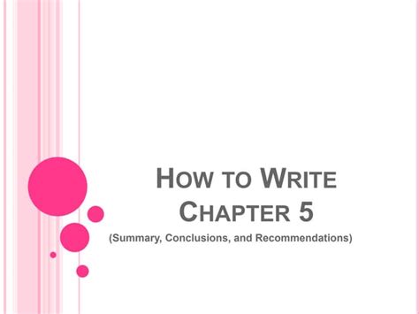 Chapter 5 Summary Of Findings Conclusion And Reccomendation