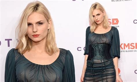 andreja pejic sports sheer thigh skimming frock at ny gala daily mail