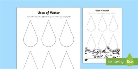Sources Of Water Worksheets For Grade 1