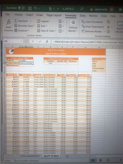 solved 9 next felipe wants find amount billed order entered cell b5