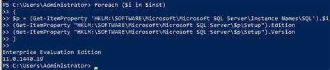 how do i check for the sql server version using powershell