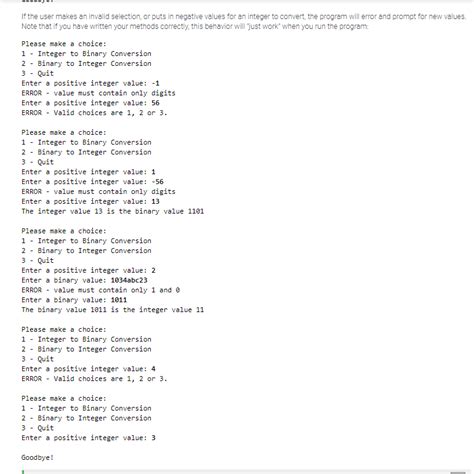 solved write a java program binary and integer conversi