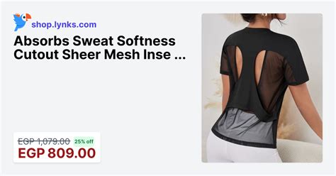 Absorbs Sweat Softness Cutout Sheer Mesh Insert Sports Tee Lynks Shop