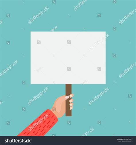 Hands Holding Blank Placard Vector Illustration Stock Vector Royalty