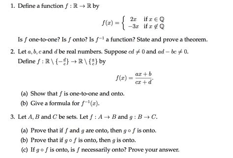 Solved Define A Function F R Rightarrow R By Is F