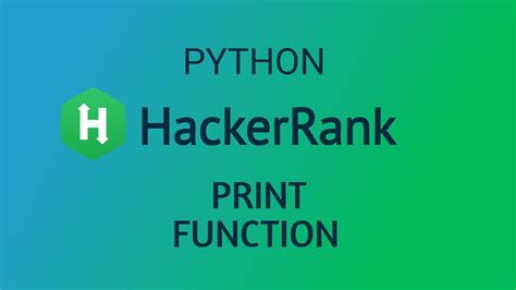 print function in python hackerrank solution print function