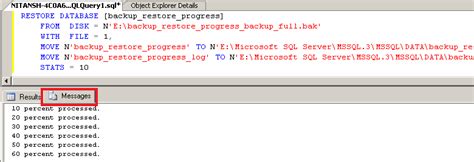 how to monitor backup and restore progress in sql server