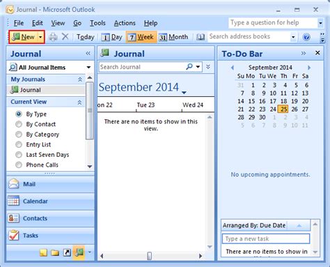outlook create journal entry from email