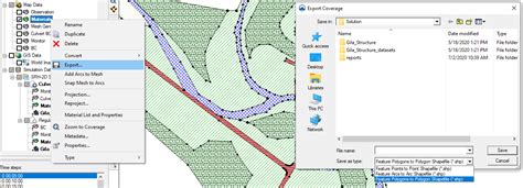 exporting map data to a shapefile