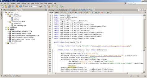 java multipart form data post request using a remote file with