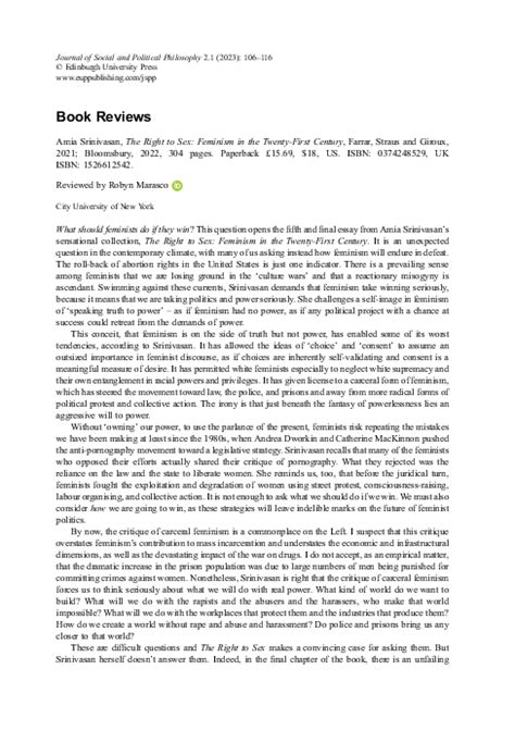 Pdf Book Review The Right To Sex Feminism In The Twenty First