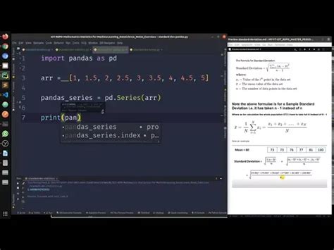 calculating the standard deviation in python numpy and pandas