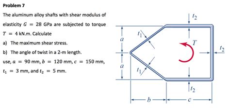 Solved The Aluminum Alloy Shafts With Shear Modulus Of