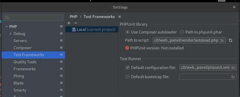not able to run tests using phpunit and php 5 6 under debian 10 ides